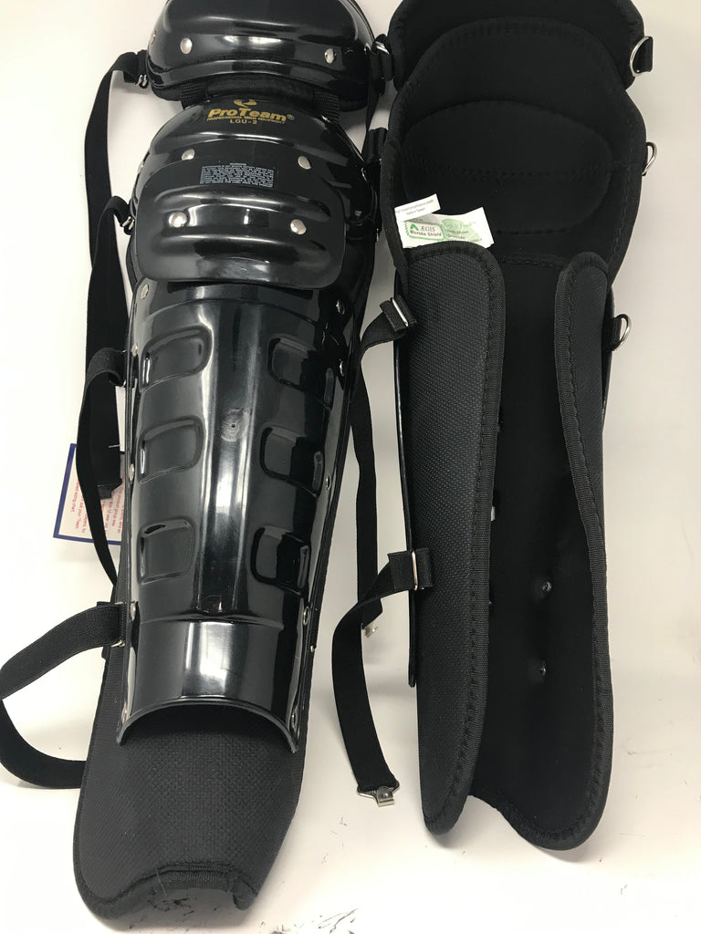 New Pro Team Umpire Leg Guards LGU2 15" Black Baseball/Softball ...