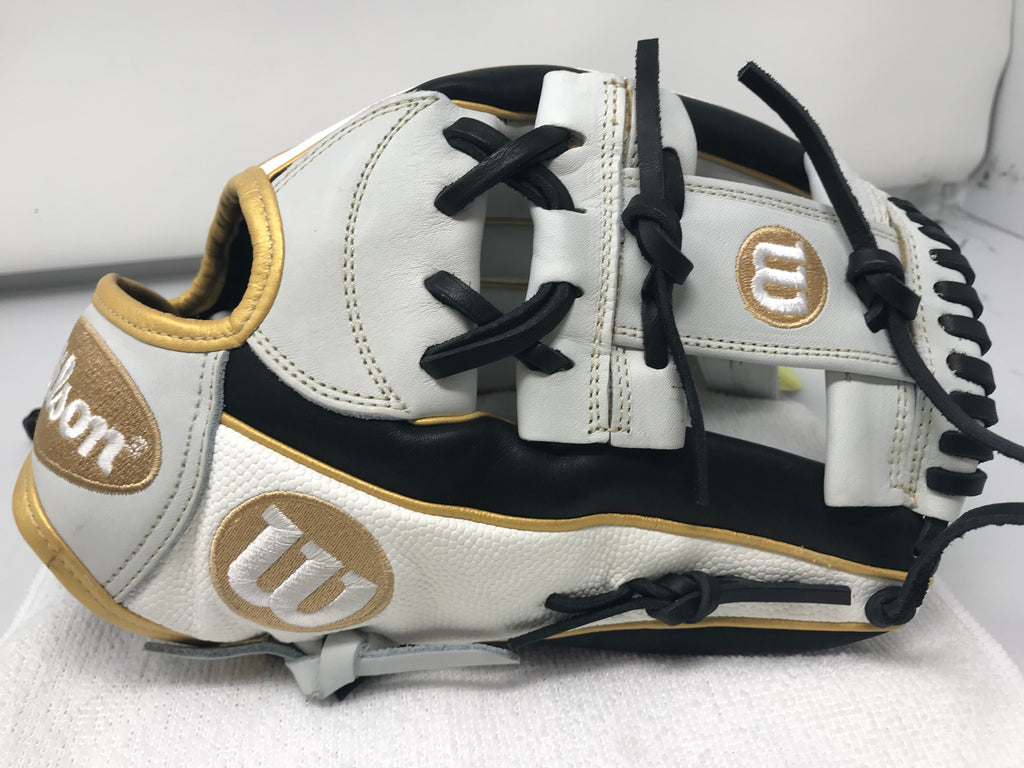 New Wilson A2000 Fastpitch Softball Glove H12 12" RHT Black/White/Gold ...
