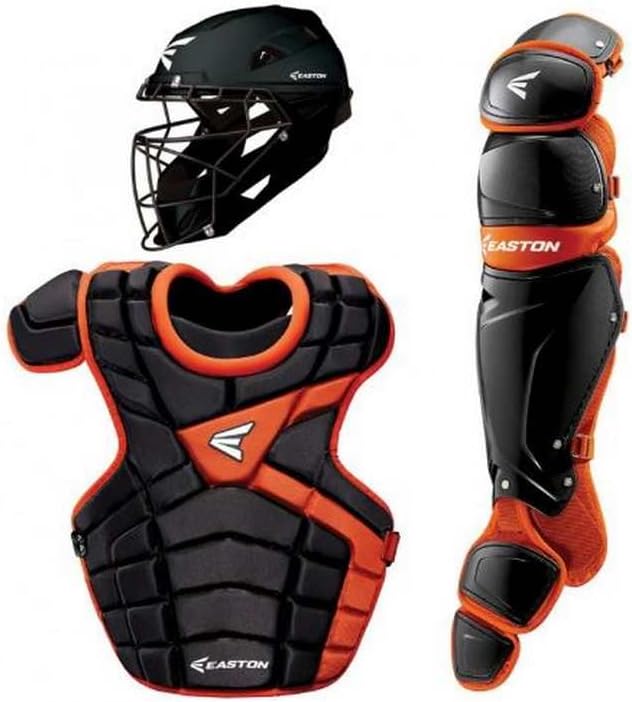 New Easton M10 Adult Catcher's Set Complete Black/Orange Exos ventilat ...