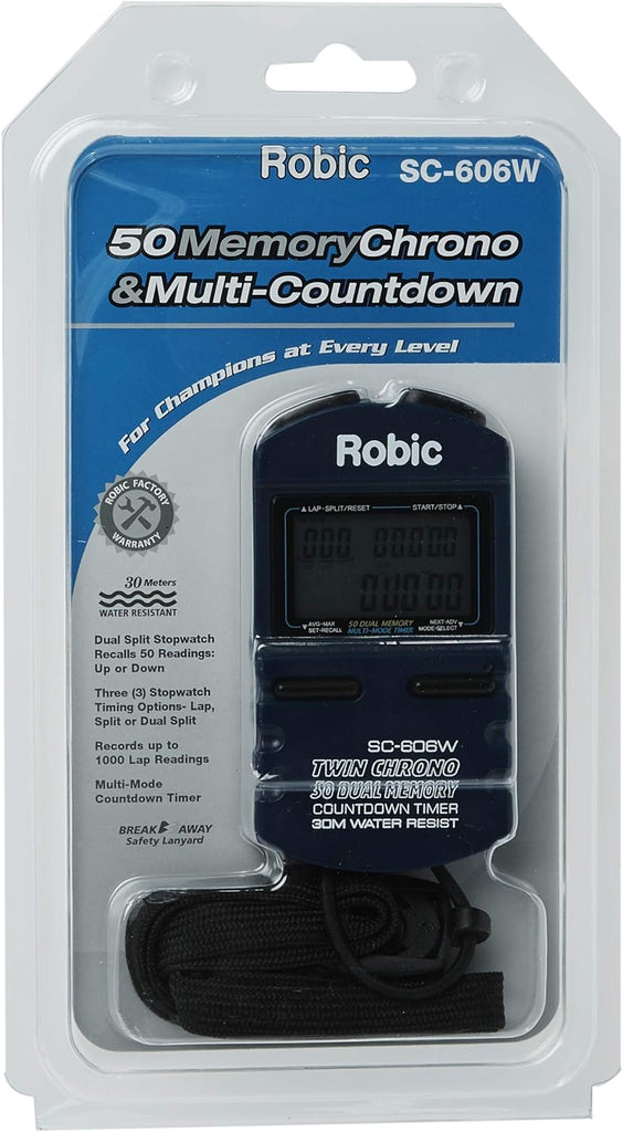 New Robic Stop Watches ROBIC SC-606W 50 Memory Chrono & Countdown ...