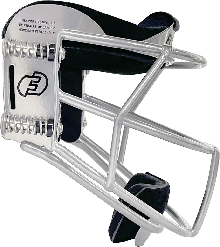 New Force3 Fastpitch Fielder Defender Facemask Silver Adult – PremierSports