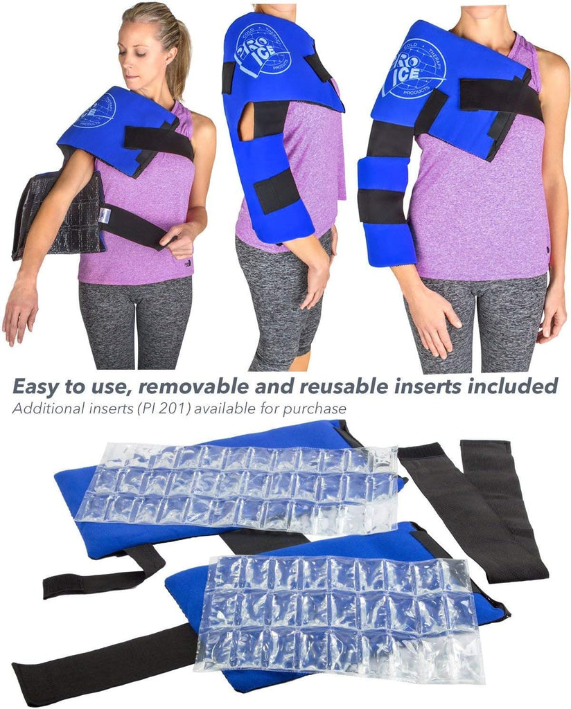 New Pro Ice Adult Shoulder/Elbow Real Ice Pack Wrap Cryotherapy Suppor ...