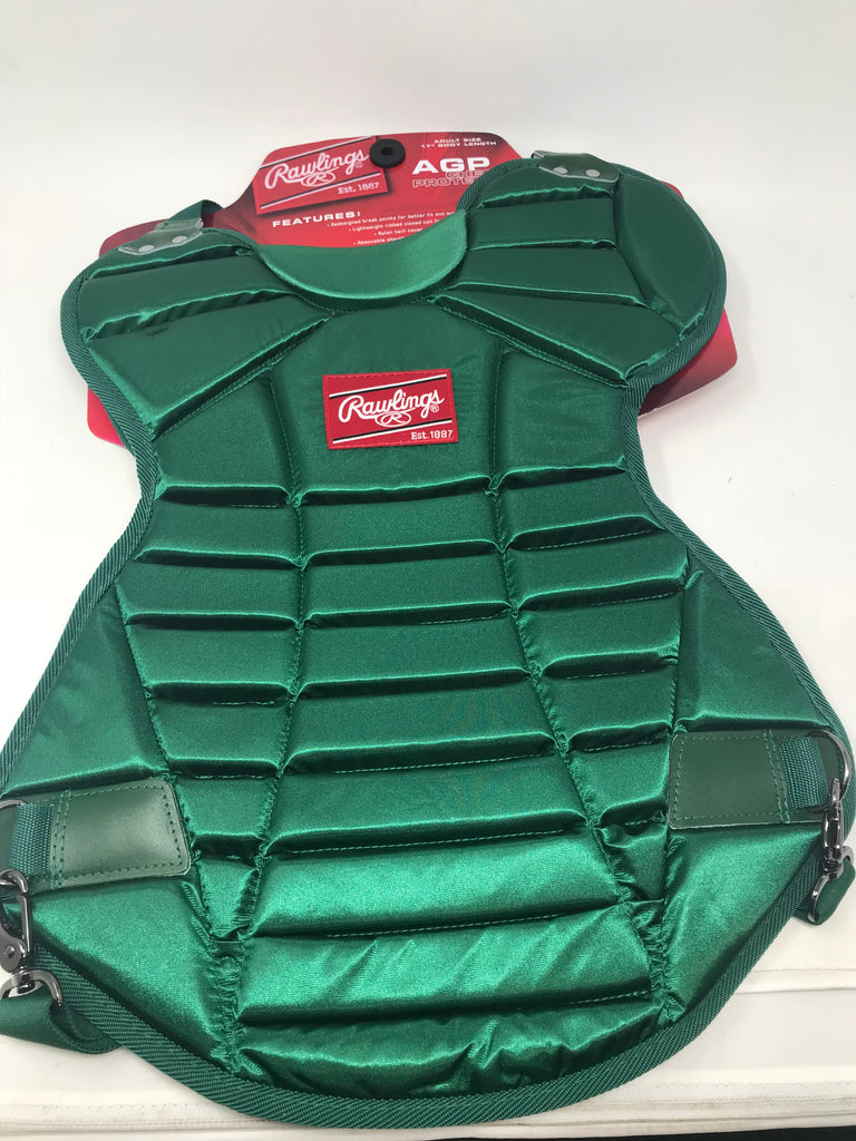 New Rawlings Chest Protector AGP-DG 17" Green Adult Baseball Catcher's ...
