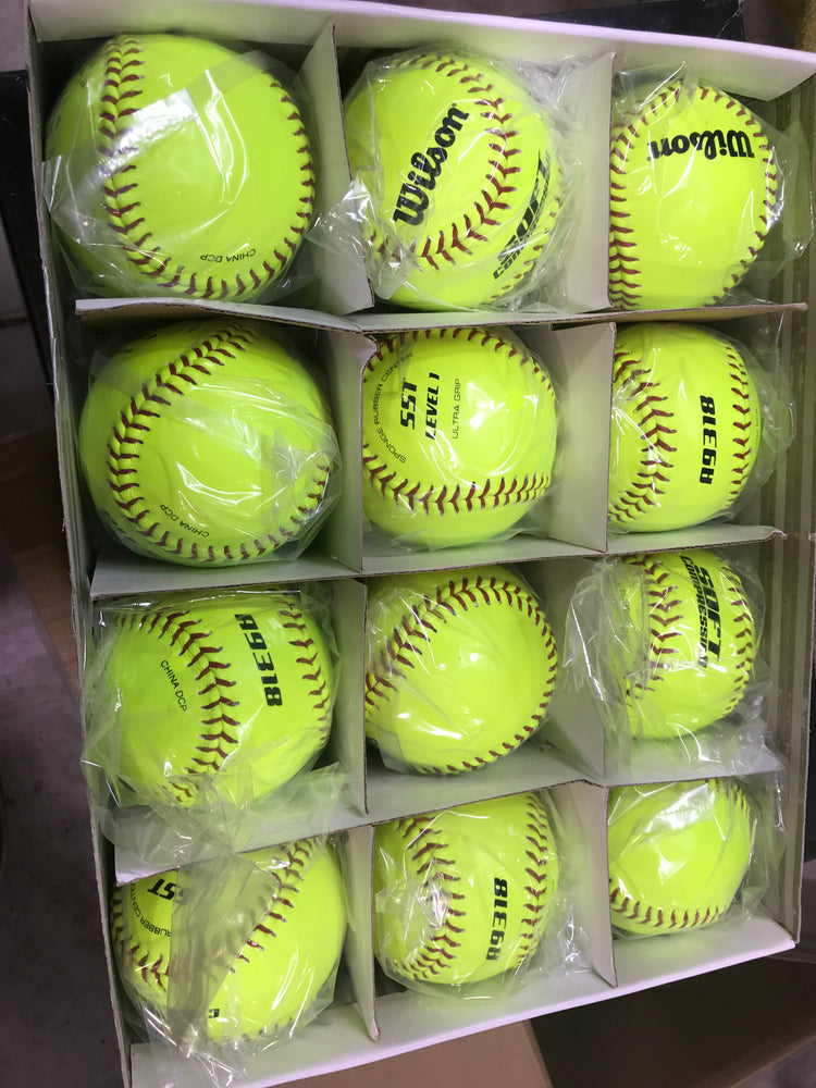New Wilson 10" Soft Compression Optic Yellow Softballs 1 Dozen (12 ...