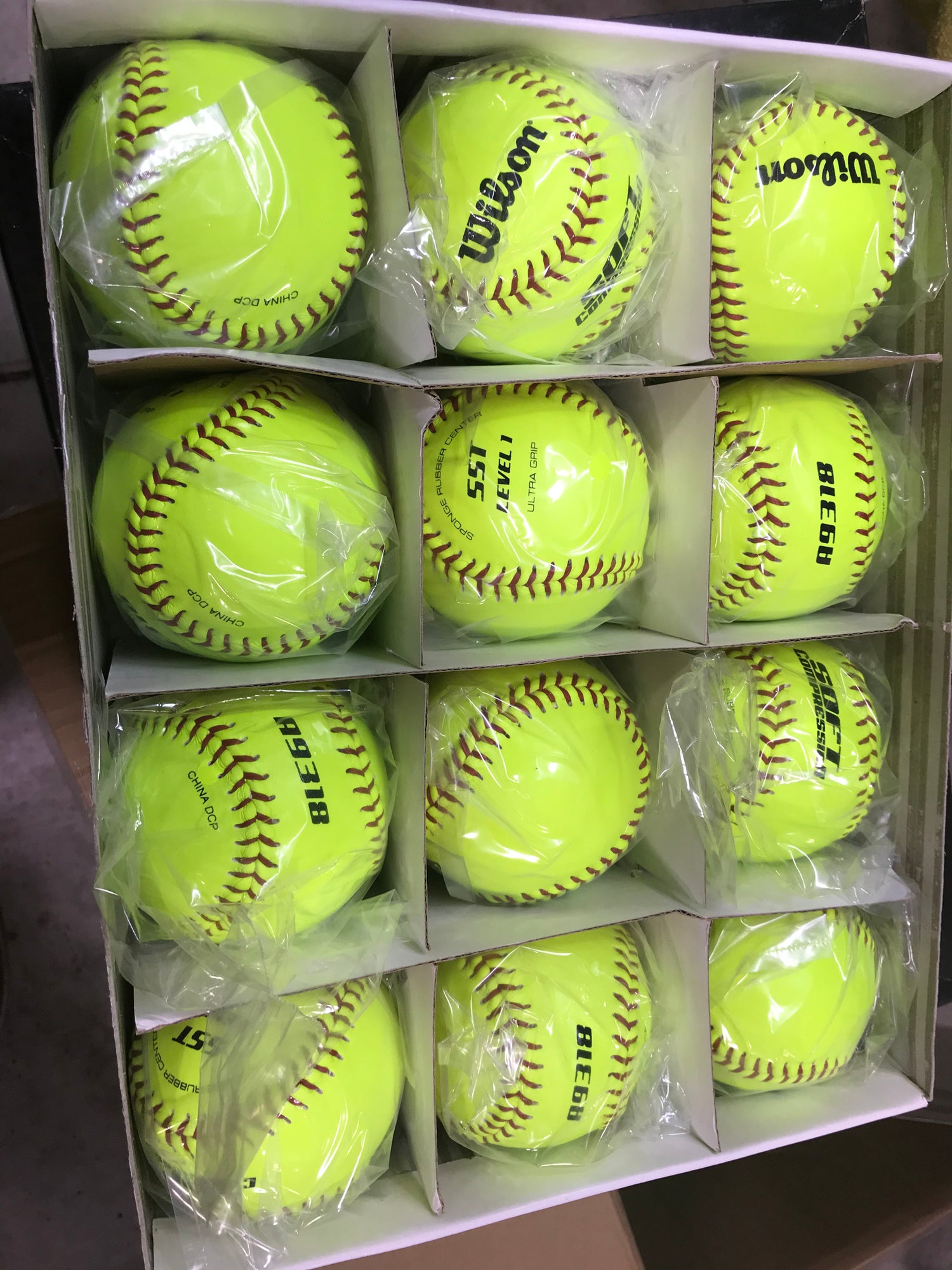 New Wilson 10" Soft Compression Optic Yellow Softballs 1 Dozen (12 ...