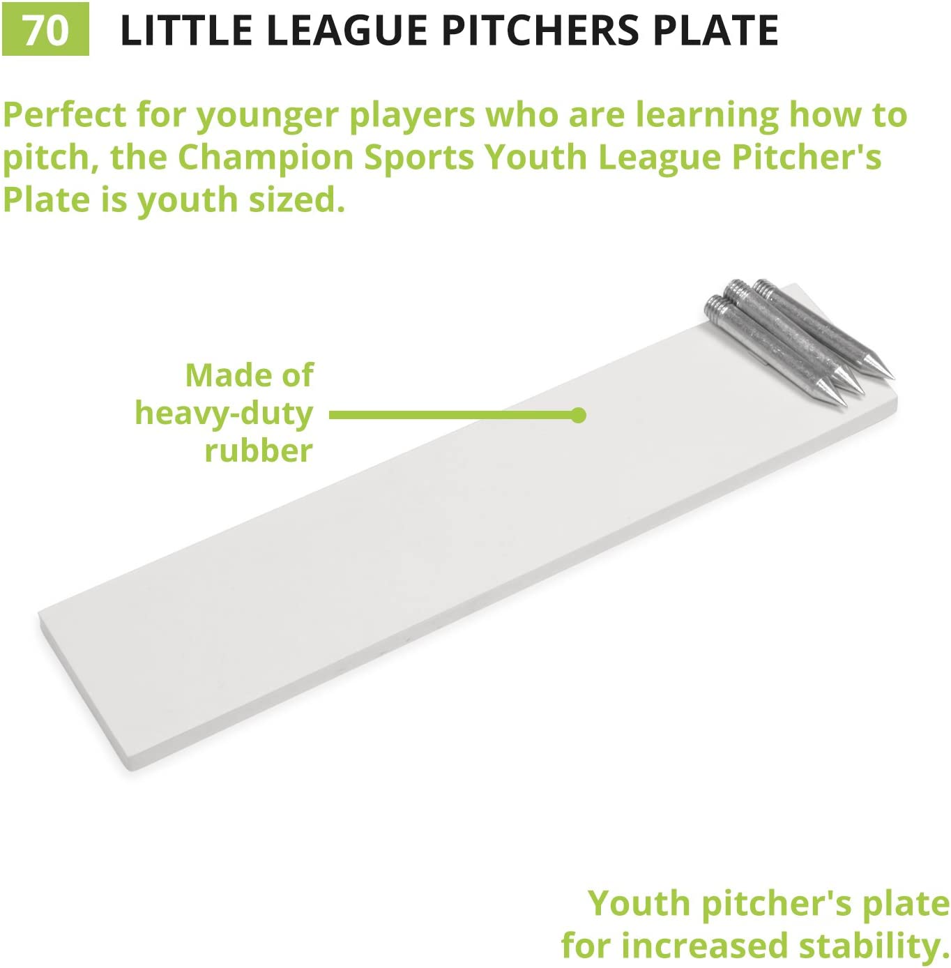 New Champion Sports Youth Pitcher's Plate White with 3 Spikes ...