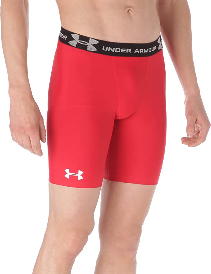 New Under Armour HeatGear Compression Shorts Men's Medium Red/Black ...