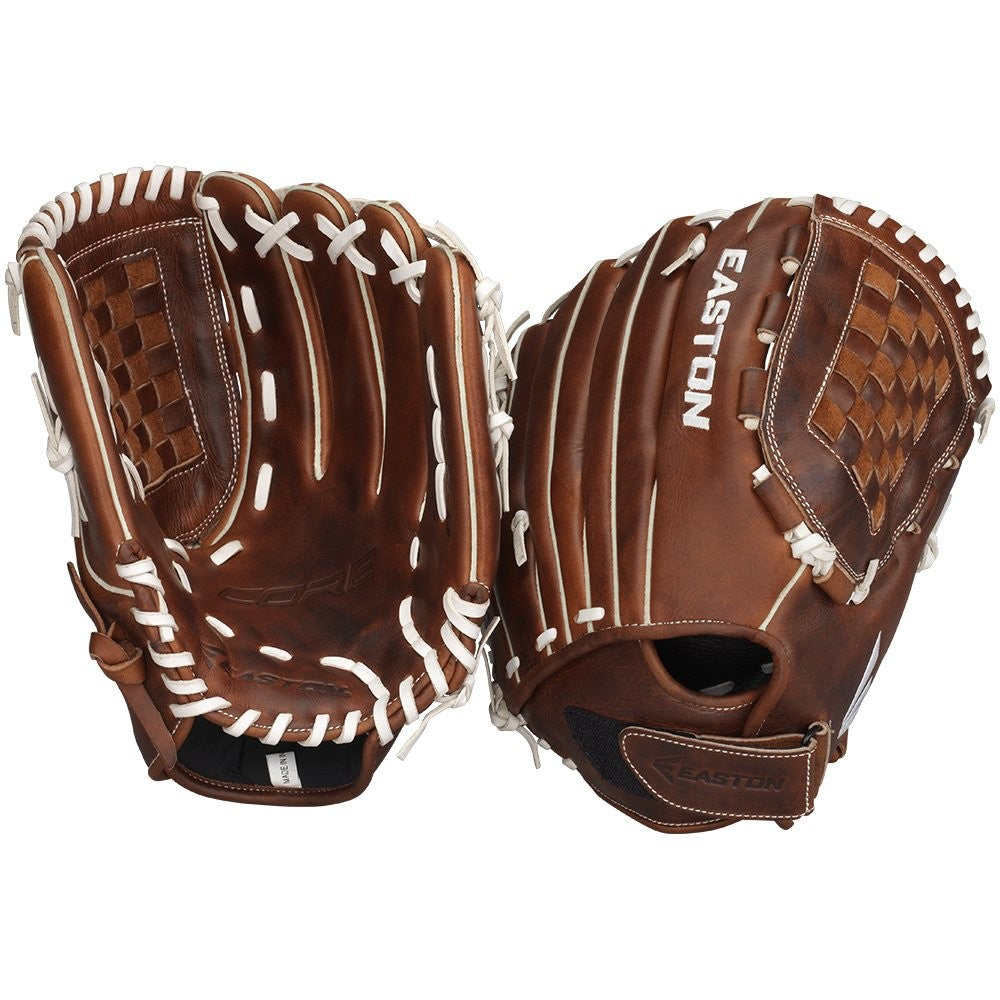New Easton ECGFP1250 Fastpitch Softball Glove Brown/White laces RHT Ad ...
