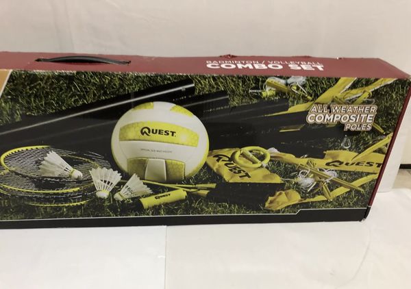 New Quest Rec Level Badminton /Volleyball Combo Set 21 Ft x 2 Ft ...