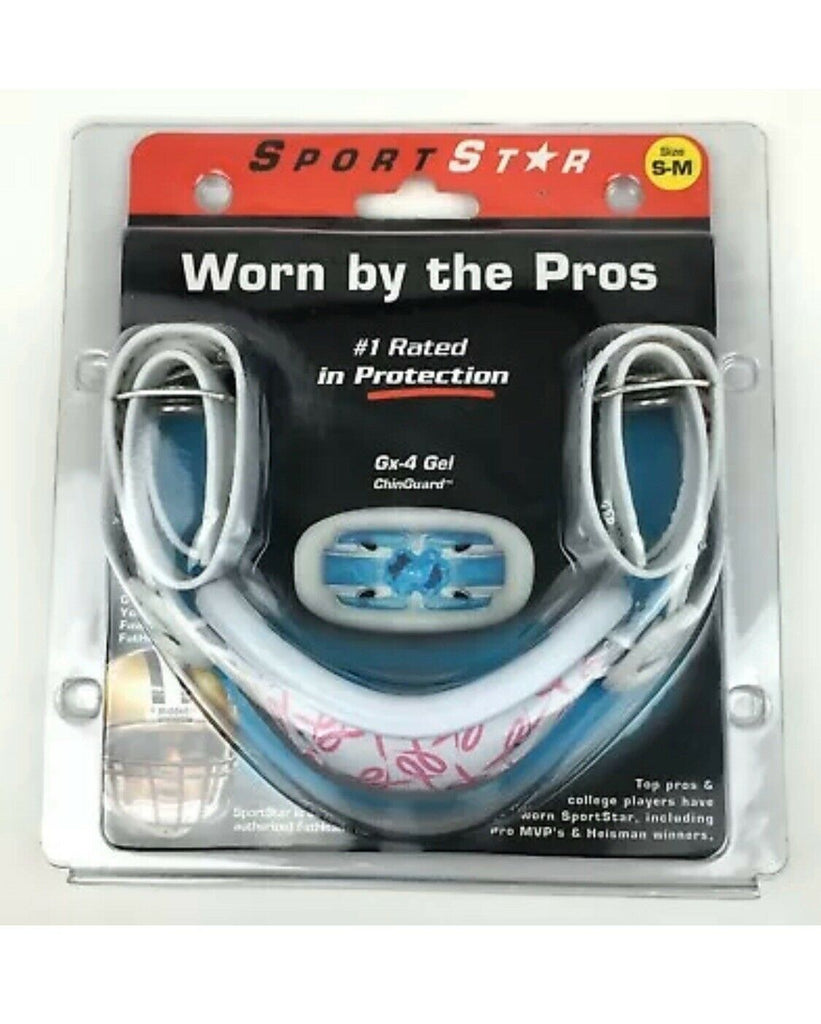 New Sportstar American Flag Gx-4 GEL Football Chin Strap Guard White/P ...