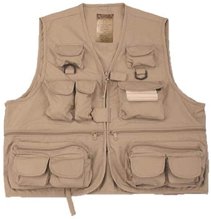 New Master Sportsman Men's Large 26 Pocket Fishing Vest w/ Rod Holder ...